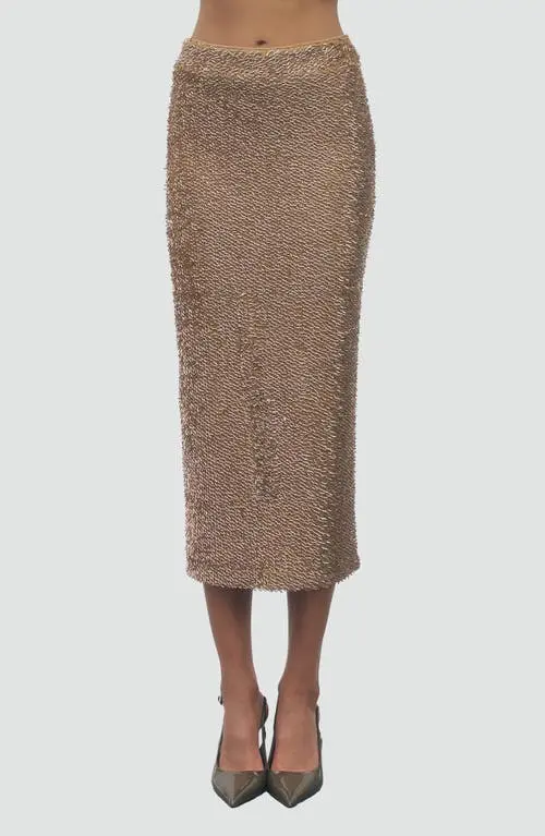 MAUDE CLUB Patricia Beaded Midi Skirt