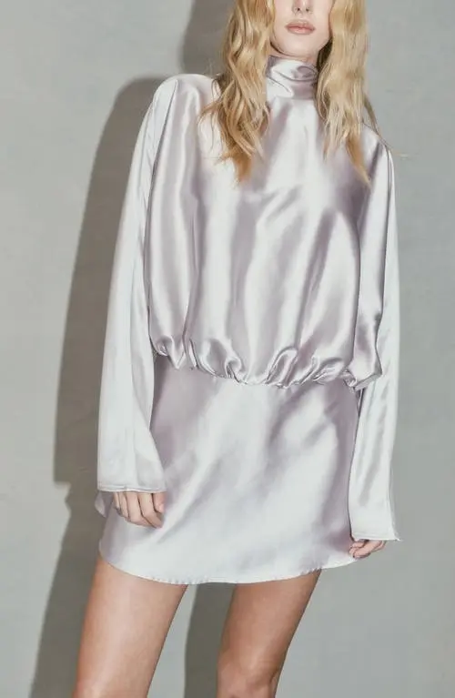 MAUDE CLUB Bellucci Mock Neck Minidress