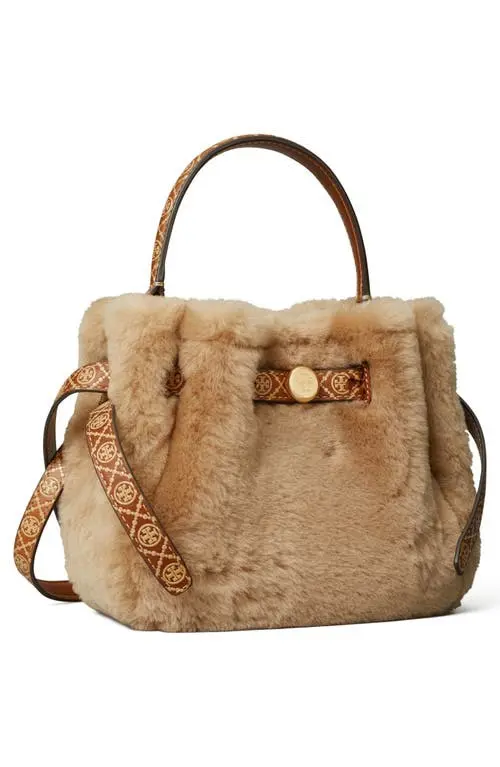 Tory Burch Romy Shearling Mini Bucket Bag