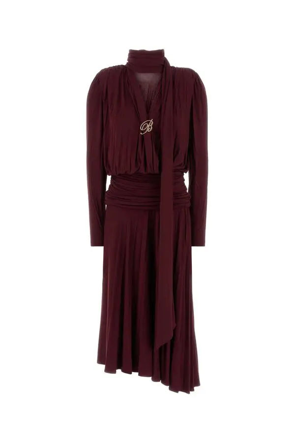 Blumarine Burgundy Jersey Dress - Purple