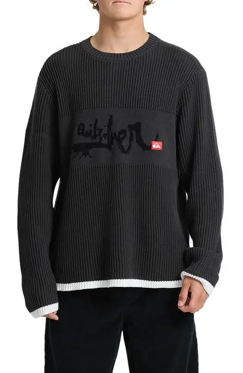 Quiksilver Panel Crewneck Cotton Sweater - Phantom