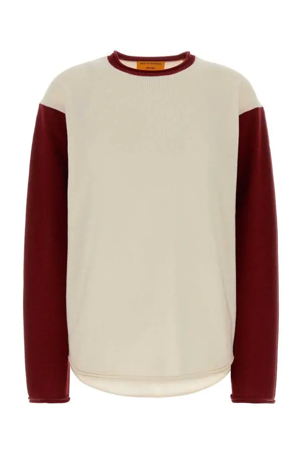 Guest In Residence Ivory Cashmere Oversize Baseball Sweater - White
