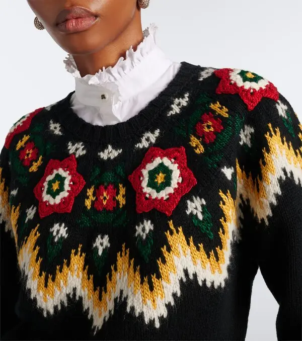 Polo Ralph Lauren Crochet Wool And Cotton Sweater