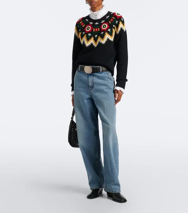 Polo Ralph Lauren Crochet Wool And Cotton Sweater