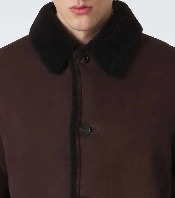 YVES SALOMON Shearling-lined Suede Jacket