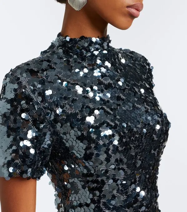 Christopher Esber Opaline Sequined Gown - Silver