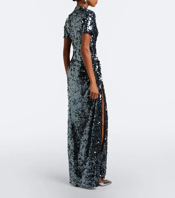 Christopher Esber Opaline Sequined Gown - Silver