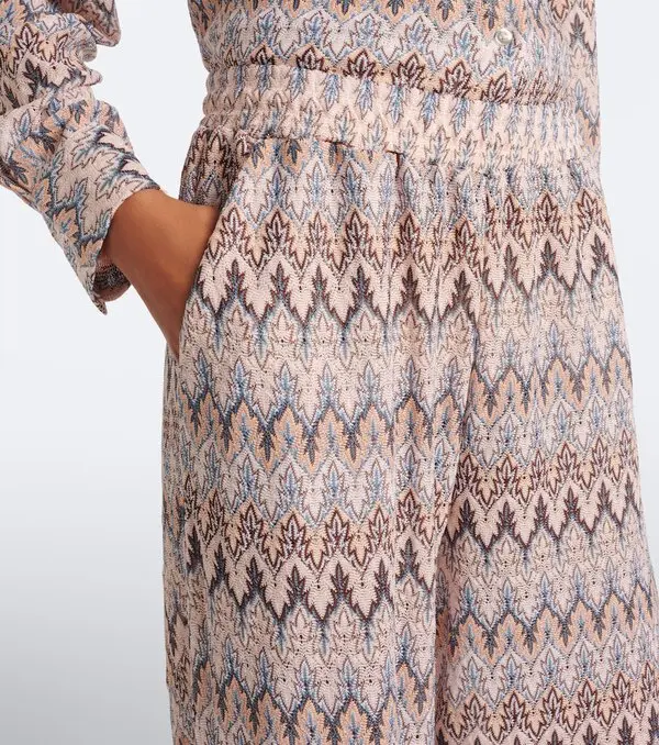 Melissa Odabash Olivia Chevron Knitted Wide-leg Pants