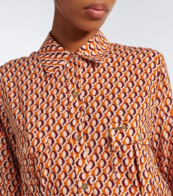 Melissa Odabash Ariel Belted Printed Shirt