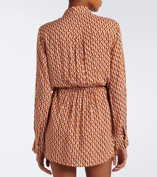 Melissa Odabash Ariel Belted Printed Shirt