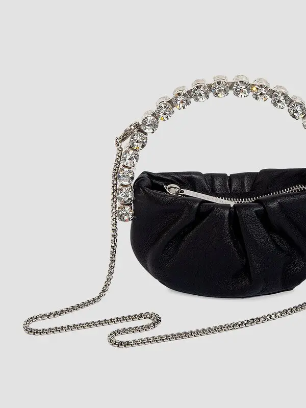 L'ALINGI Micro Eternity Crystal-embellished Leather Convertible Clutch