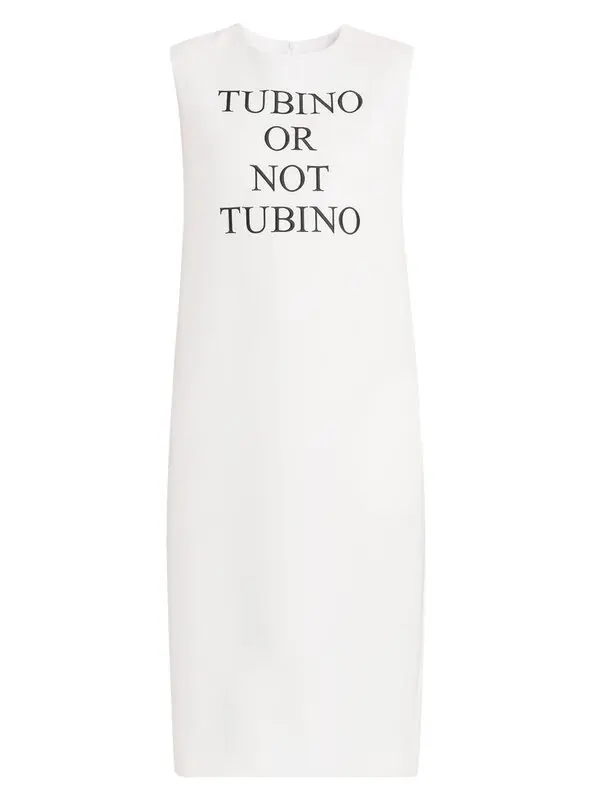Moschino Tubino Or Not Tubino" Stretch Crepe Midi-dress - Multi Black