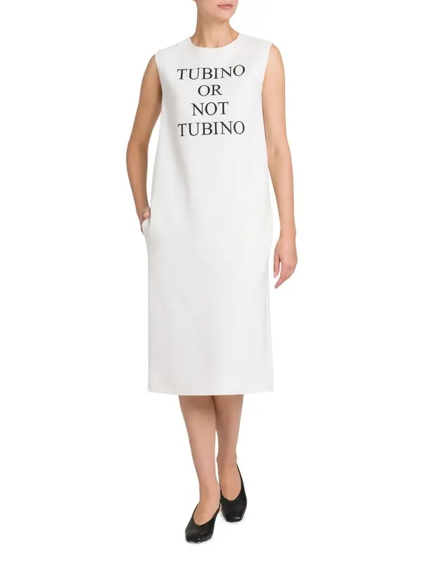 Moschino Tubino Or Not Tubino" Stretch Crepe Midi-dress
