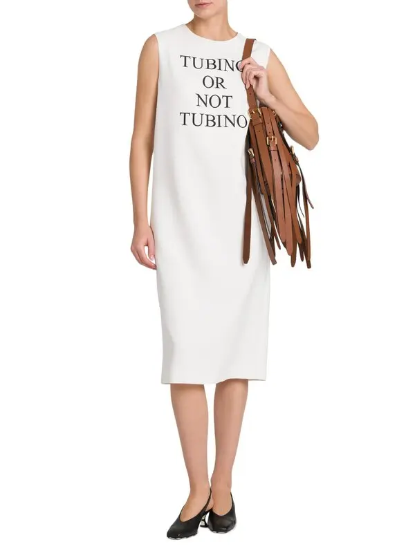 Moschino Tubino Or Not Tubino" Stretch Crepe Midi-dress