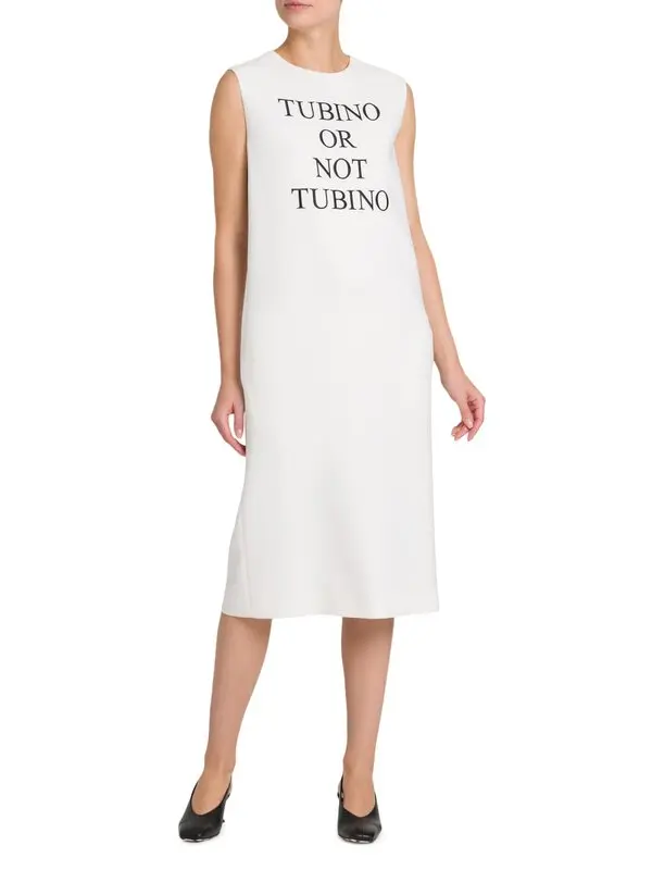 Moschino Tubino Or Not Tubino" Stretch Crepe Midi-dress