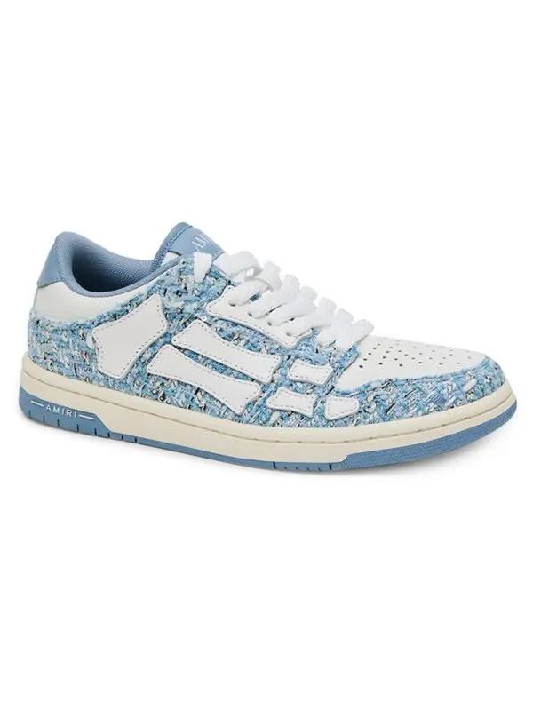 Amiri Skel Appliqué Bouclé-leather Low-top Sneakers