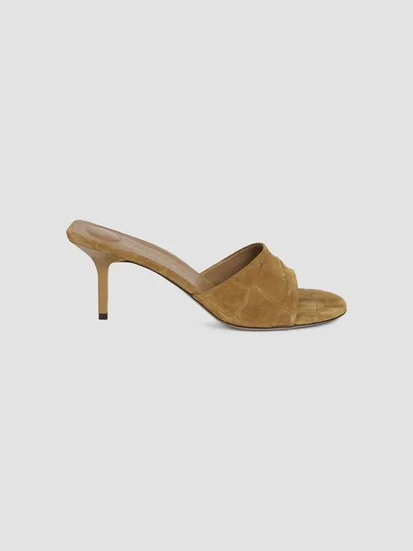 Jacquemus Cubisto 70mm Embossed Suede Mules