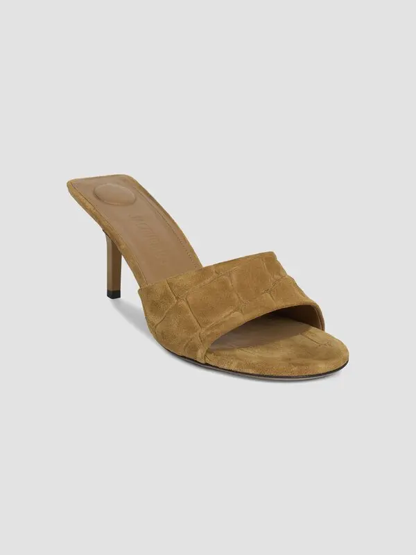 Jacquemus Cubisto 70mm Embossed Suede Mules