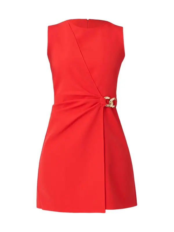 Shoshanna Lily Chain-link Wrap Minidress - Apple