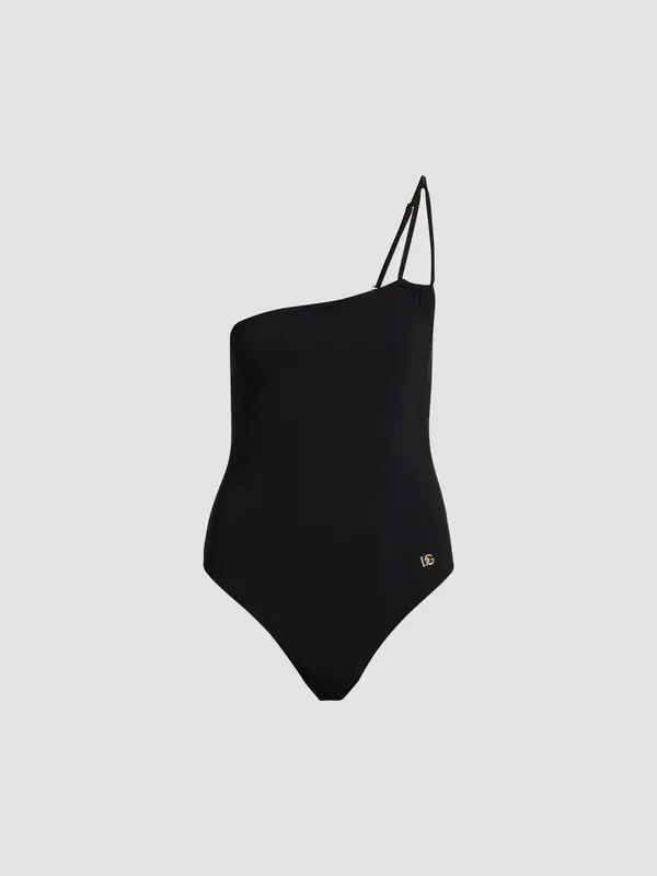 Dolce & Gabbana One-shoulder One-piece Swimsuit - Nero