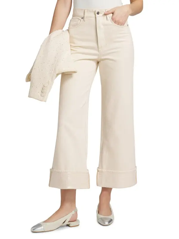 Veronica Beard Taylor Cropped Cuffed Jeans