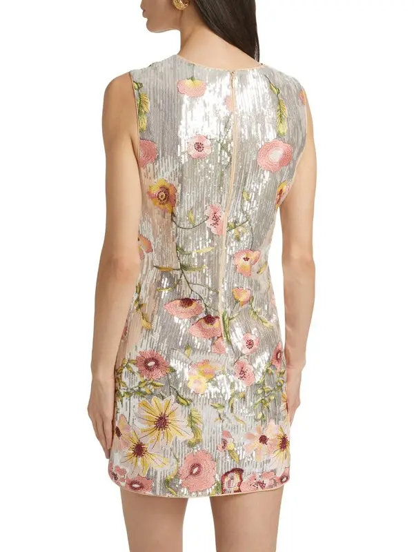 MILLY Ivette Floral Sequined Minidress