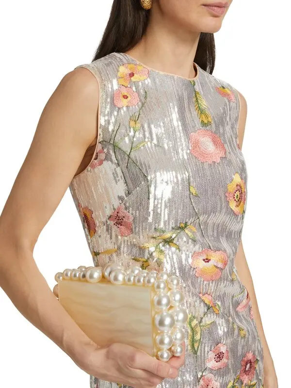 MILLY Ivette Floral Sequined Minidress