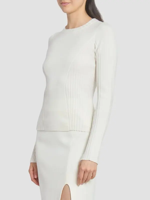 Victoria Beckham Wool-blend Rib-knit Sweater