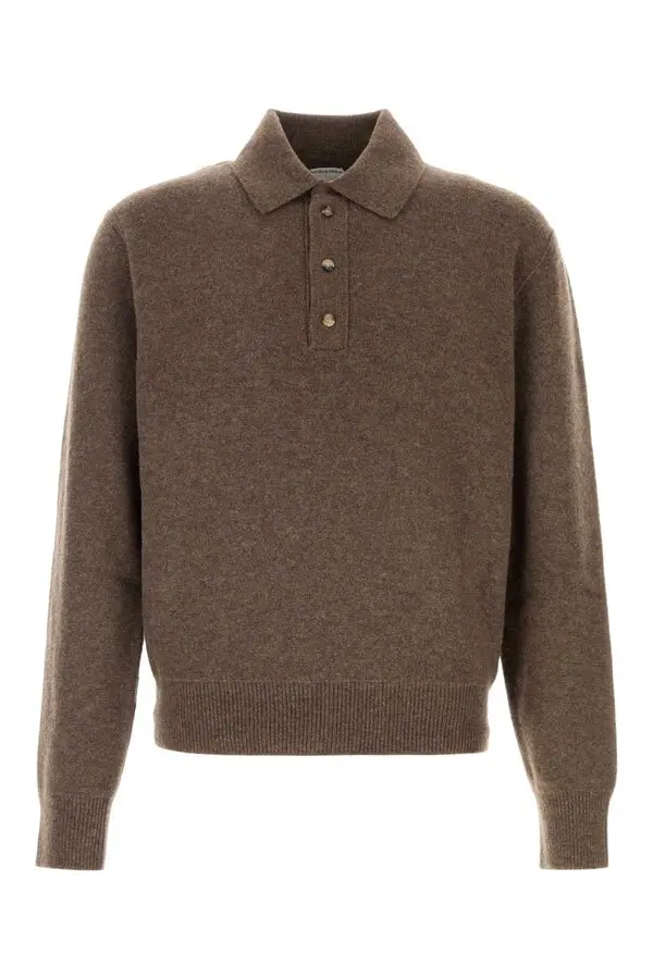 Bottega Veneta Brow Wool Blend Polo Shirt - Brown