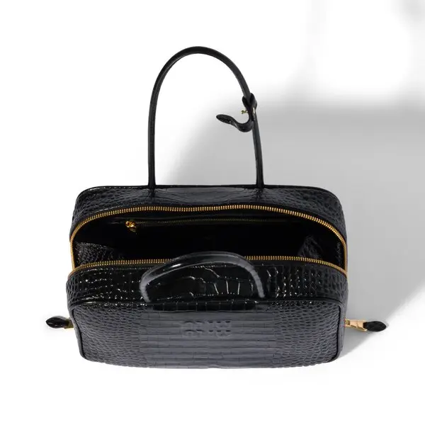 Miu Miu Beau Bag In Crocodile Embossed Leather