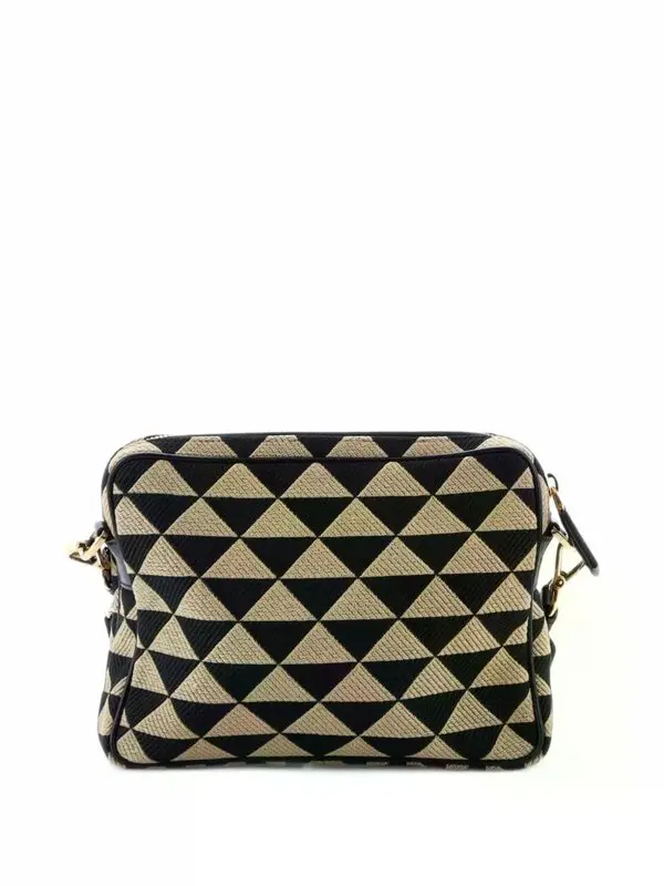 Prada Symbole Front Pocket Zip Messenger Jacquard Small Crossbody Bag