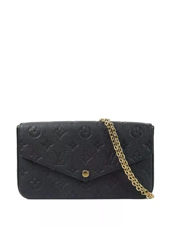 LOUIS VUITTON Felicie Pochette Monogram Empreinte Clutch Bag - Black