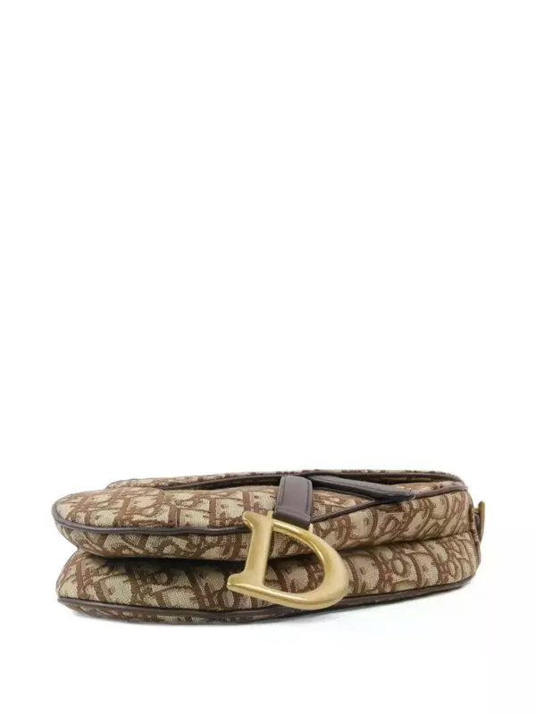 Dior Medium Saddle Oblique Canvas Shoulder Bag - Neutrals