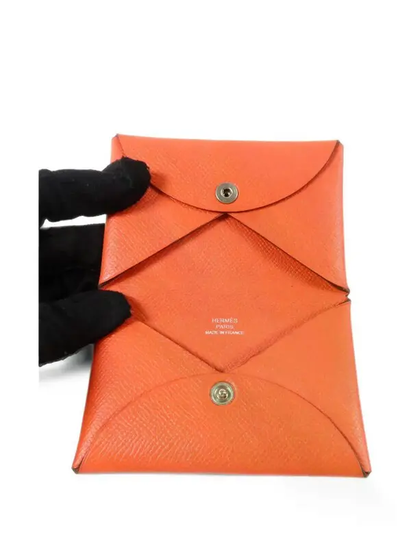 Hermès 2016 Calvi Dup Epsom-leather Card Case - Red