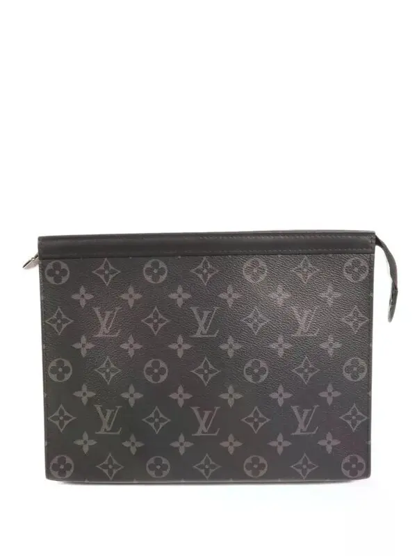 LOUIS VUITTON Mm Monogram Eclipse Pochette Voyage Clutch Bag - Black