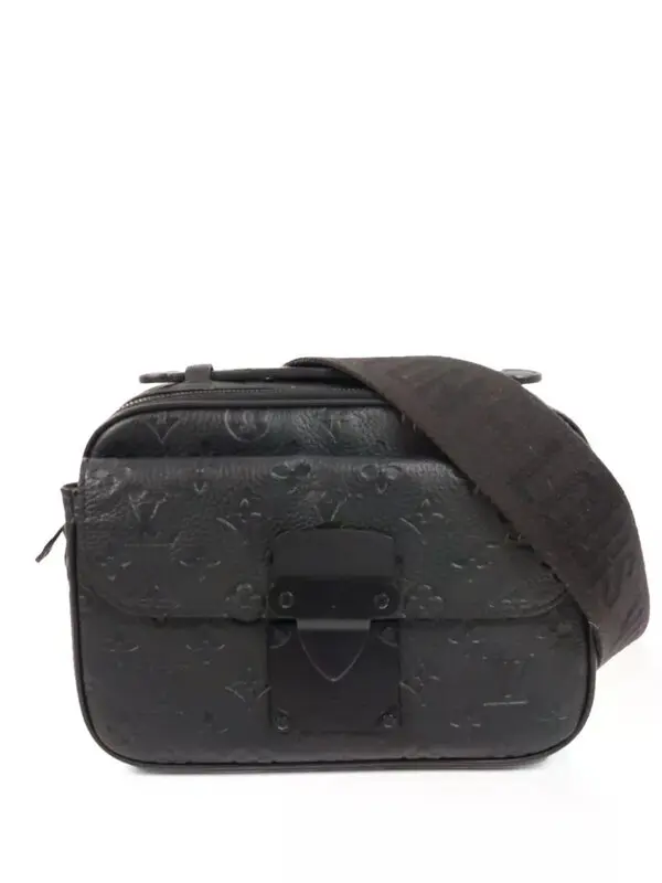 LOUIS VUITTON S Lock Monogram Shoulder Bag - Black