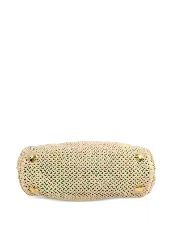 Fendi Mini Peekaboo Raffia Shoulder Bag