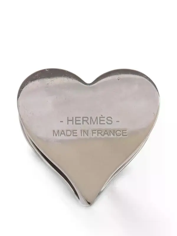 Hermès Heart-shaped Teapot Scarf Ring - Silver