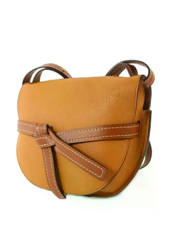 Loewe Small Gate Leather Shoulder Bag - Brown