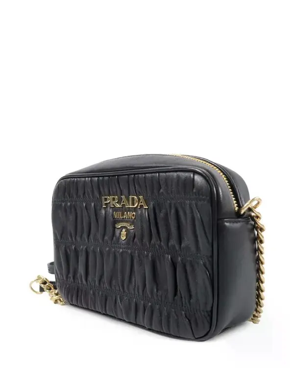 Prada Ruched-leather Chain-link Mini Bag