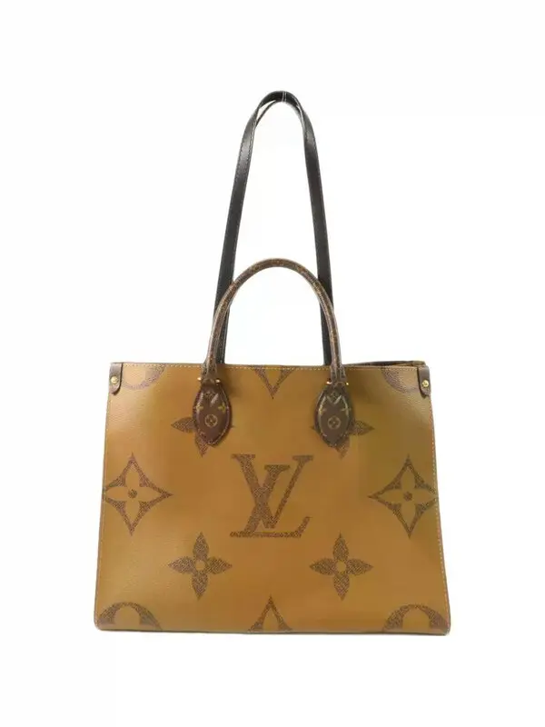 LOUIS VUITTON Mm On The Go Giant Monogram Reverse Canvas Tote Bag - Brown