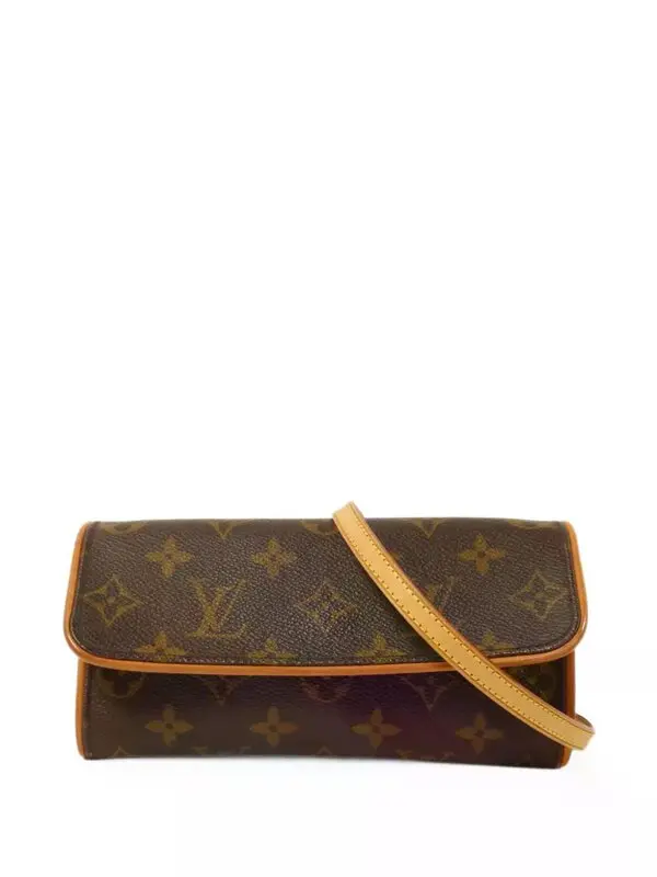 LOUIS VUITTON Monogram Pochette Twin Clutch Bag - Brown