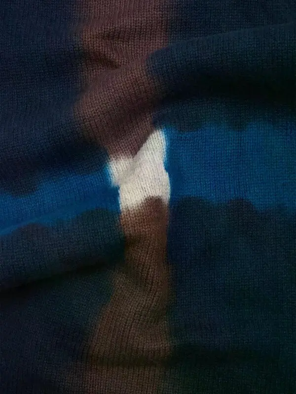 Paul Smith Navy Tie-dye Merino Wool Scarf