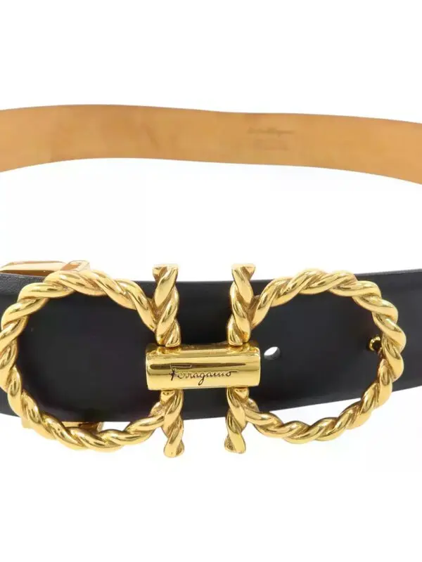 FERRAGAMO Gancini Torchon Reversible Belt