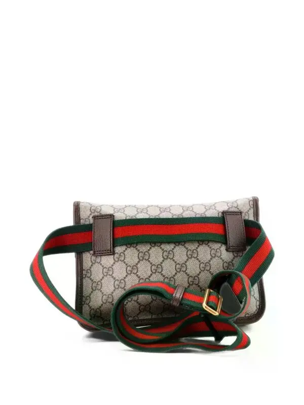 Gucci Neo Vintage Flap Gg Coated Canvas Belt Bag - Brown