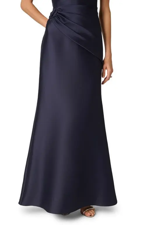 Aidan Mattox One-shoulder Stretch Mikado Mermaid Gown