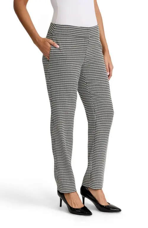 KASPER Houndstooth Slim Fit Trousers