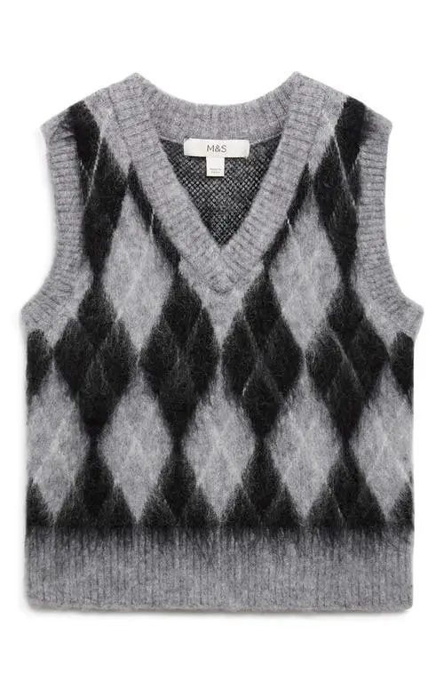 M&s Argyle Oversize Sweater Tank