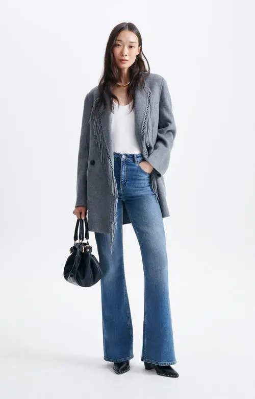 Vanessa Bruno Helenka Fringe Detail Blazer - Gris Chine
