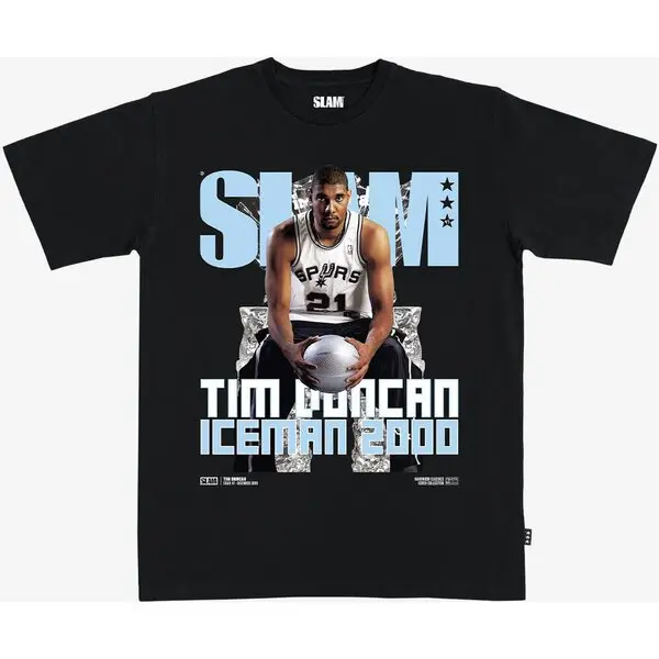 SLAM Tim Duncan San Antonio Spurs Hardwood Classics Cover T-shirt - Black